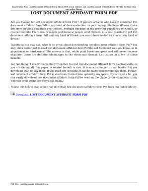 Fillable Online cheapinsurers LOST DOCUMENT AFFIDAVIT FORM PDF. LOST ...