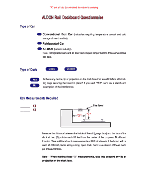 Fillable Online ALDON Rail Dockboard Questionnaire Fax Email Print - pdfFiller