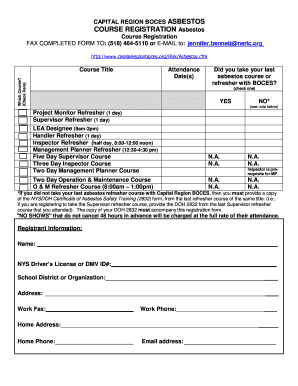 Fillable Online capregboces FAX COMPLETED FORM TO (518) 464-5110 or E ...