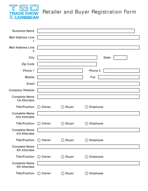Fillable Online Retailer and Buyer Registration Form Fax Email Print ...