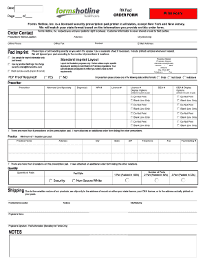 Fillable Online Forms Hotline, Inc. is a licensed security prescription ...