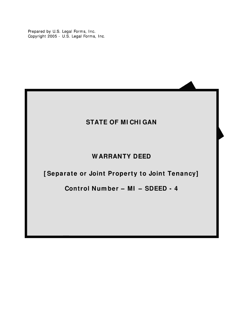 Fillable Online STATE OF MICHIGAN WARRANTY DEED Separate or Joint ... Fax Email Print - pdfFiller