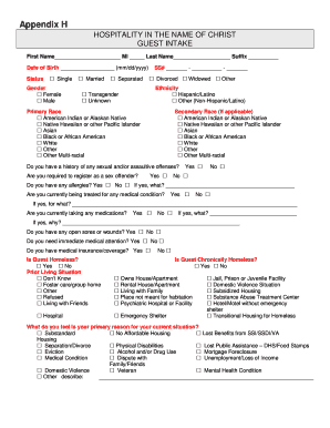 Fillable Online hospitalityinthenameofchrist Appendix H - Hospitality ...