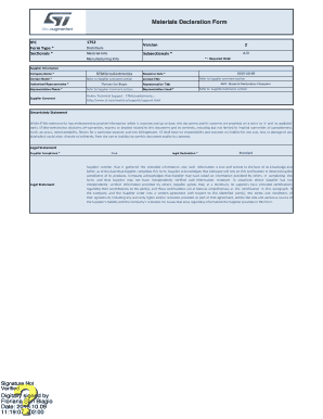 Fillable Online Materials Declaration Form Digitally signed by Floriana ...