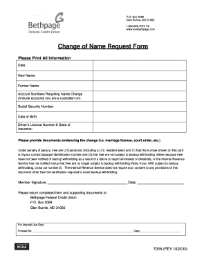 Bethpage Federal Credit Union Name Change - Fill Online, Printable ...