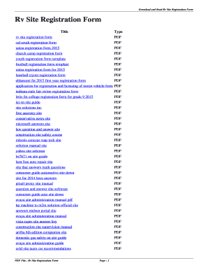 Fillable Online anema access Rv Site Registration Form. rv site ...