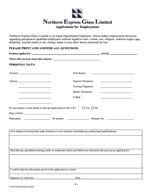 Fillable Online n-e-g co Northern Express Glass Limited - n-e-g.co.uk ...