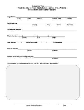 Fillable Online uthscsa Military Rotators Processing Checklist ...