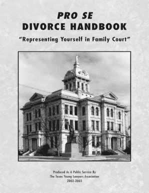 Fillable Online PRO SE DIVORCE HANDBOOK Fax Email Print - pdfFiller