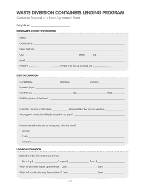 Fillable Online WASTE DIVERSION CONTAINERS LENDING PROGRAM Fax Email ...