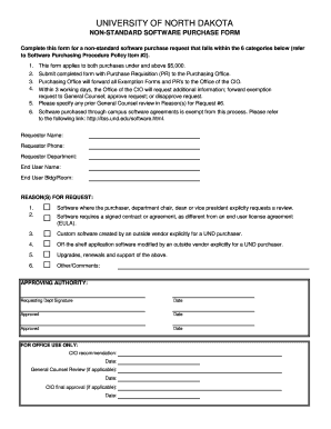 Fillable Online und NON-STANDARD SOFTWARE PURCHASE FORM Fax Email Print ...
