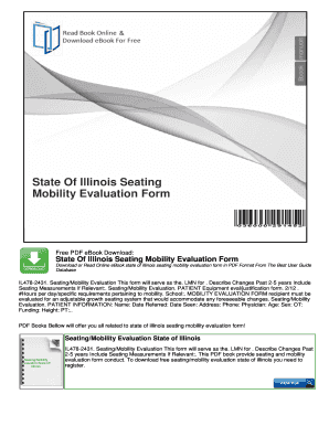 Fillable Online State Of Illinois Seating Mobility Evaluation Form Fax ...