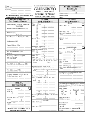 Fillable Online vpa uncg DEGREE CHECK SHEET SCHOOL OF MUSIC - vpa.uncg ...