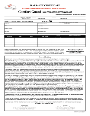 Fillable Online For CornerStone's "Stand-Alone" Customer Warranty ...
