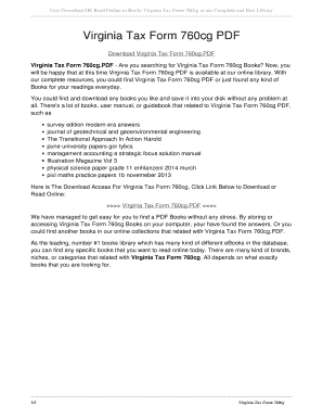 Fillable Online Virginia Tax Form 760cg PDF. virginia tax form 760cg ...