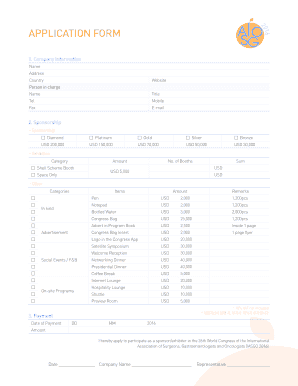 Fillable Online iasgo2016 APPLICATION FORM Sheraton Grande Walkerhill ...