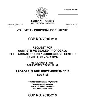 Fillable Online VOLUME 1 PROPOSAL DOCUMENTS Fax Email Print - pdfFiller