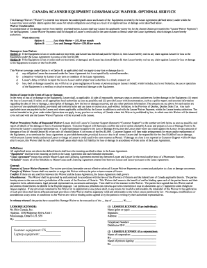 Fillable Online DAMAGE WAIVER Fax Email Print - pdfFiller