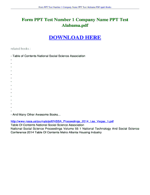 Fillable Online ebookread Form PPT Test Number 1 Company Name PPT Test ...