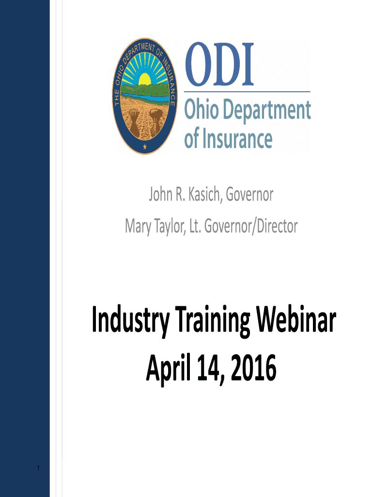 Fillable Online insurance ohio 2017 PY QHP Binder Industry Training ...