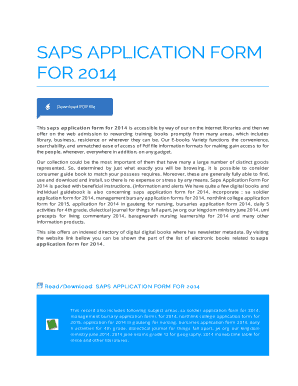 Fillable Online SAPS APPLICATION FORM FOR 2014 - manualrepo.com Fax ...