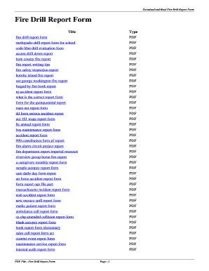Fillable Online Fire Drill Report Form. fire drill report form Fax ...
