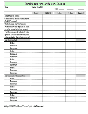 Fillable Online nrcs usda MI CSP Field Record PEST MANAGEMENT Version 1 ...