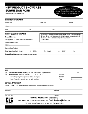 Fillable Online Introduce Your New Product to Over 3,000 Industry ...