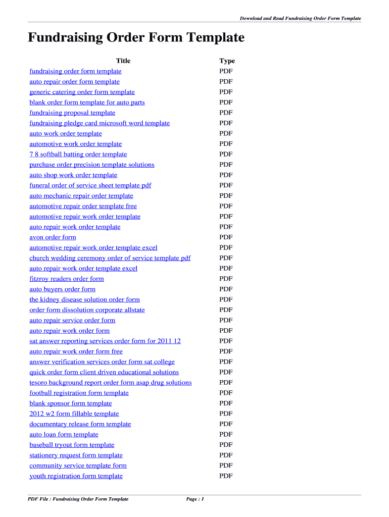 Fillable Online hydd cable-modem Fundraising Order Form Template ...