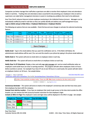 Fillable Online EMPLOYEE MONITOR Fax Email Print - pdfFiller