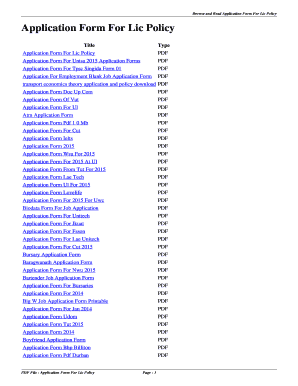 Fillable Online spq unnee Application Form For Lic Policy. application ...