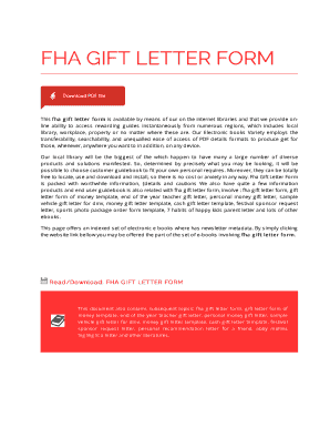 Fillable Online FHA GIFT LETTER FORM - Manual Repo Fax Email Print ...