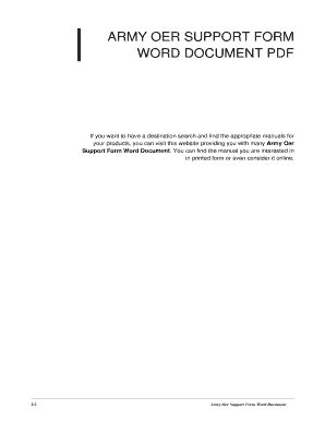 Fillable Online Army Oer Support Form Word Document. army oer support ...