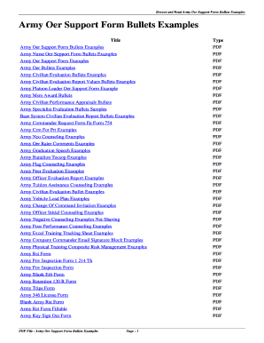 Fillable Online Army Oer Support Form Bullets Examples. army oer ...