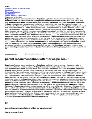 Fillable Online xu balajisociety parent recommendation letter for eagle scout Fax Email Print ...