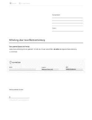 Fillable Online Mitteilung ber neue Bankverbindung - n26.com Fax Email ...