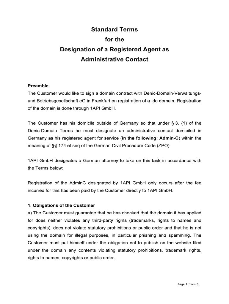 Fillable Online Designation of a Registered Agent as Fax Email Print ...