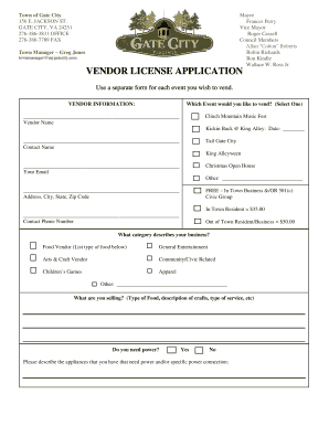 Fillable Online vendor license application - KICKIN BACK KING ALLEY ...