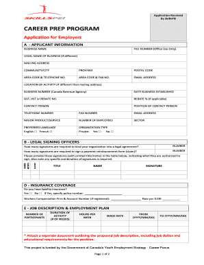Fillable Online CAREER PREP PROGRAM - skillspei.com Fax Email Print ...