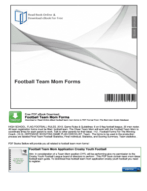 Fillable Online Football Team Mom Forms - mybooklibrary.Com Fax Email ...