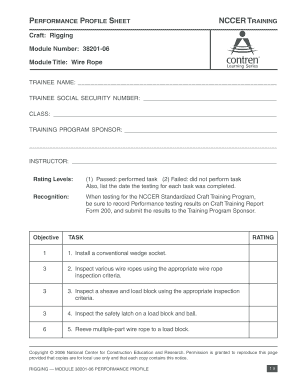 Fillable Online nccer Craft: Rigging - nccer Fax Email Print - pdfFiller