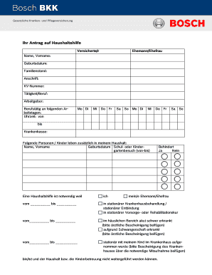 Fillable Online bosch-bkk Ihr Antrag auf Haushaltshilfe - bosch-bkk.de ...