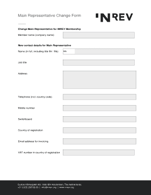 Fillable Online inrev Main Representative Change Form Fax Email Print ...