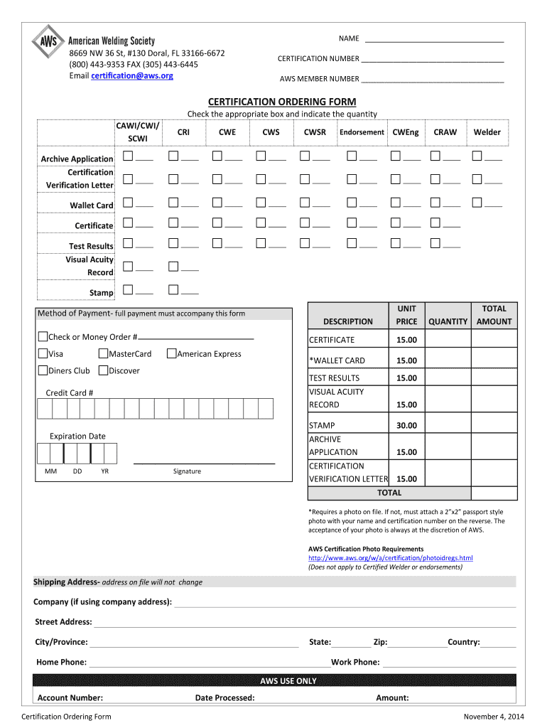 Fillable Online aws 8669 NW 36 St, #130 Doral, FL 33166-6672 Fax Email Print - pdfFiller
