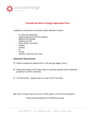 Fillable Online Commercial Solar & Energy Application Form Fax Email Print - pdfFiller