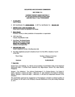 Fillable Online SECURITIES AND EXCHANGE COMMISSION SEC FORM 17-C ...