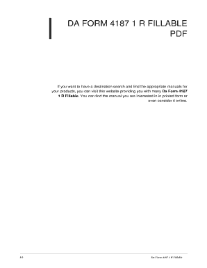Fillable Online Da Form 4187 1 R Fillable - fancesu.com Fax Email Print ...