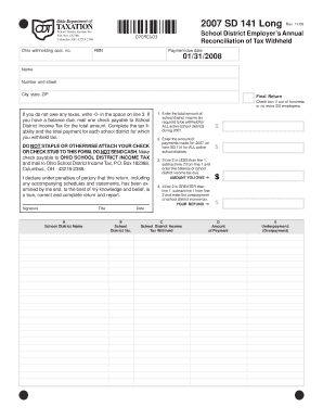Fillable Online tax ohio School District Employer s Annual Fax Email ...