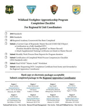 Fillable Online Wildland Fire ghter Apprenticeship Program Completion ...