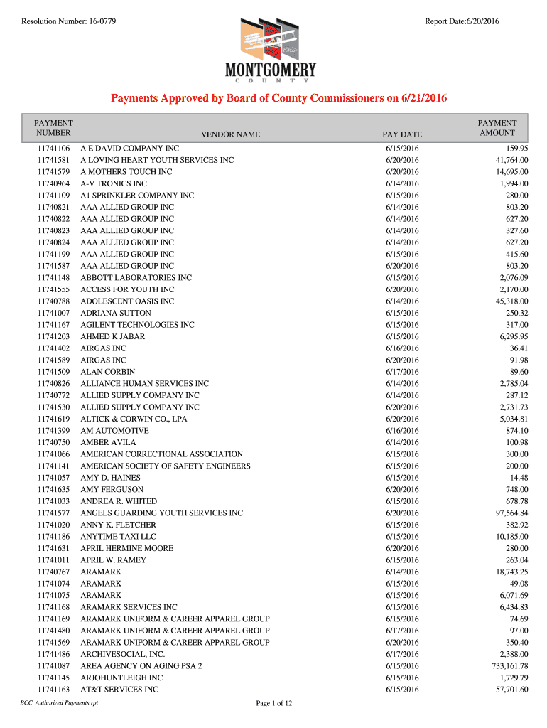 Fillable Online Resolution Number: 16-0779 Fax Email Print - pdfFiller